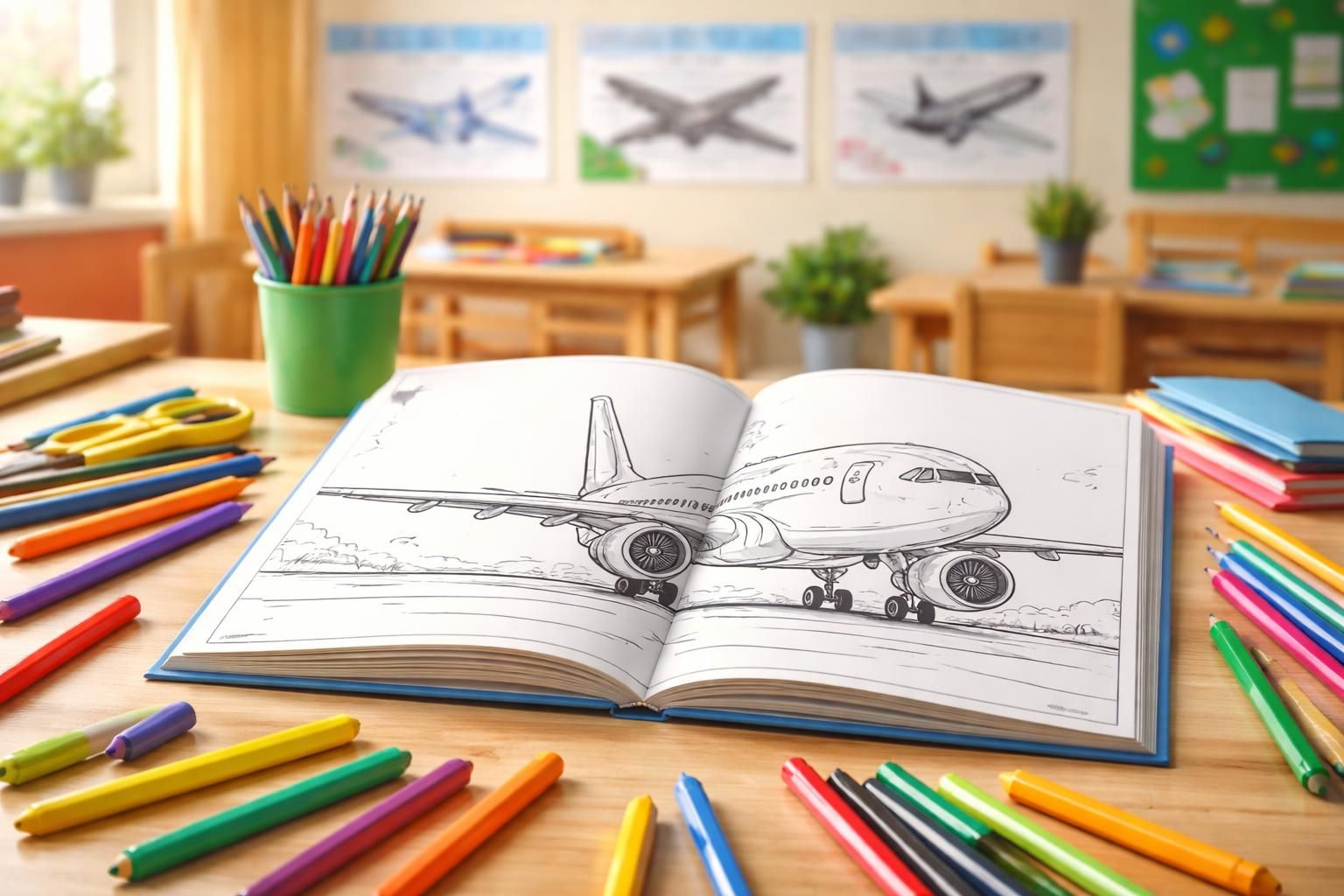 Le coloriage d'un avion : une activité éducative pour apprendre les ...